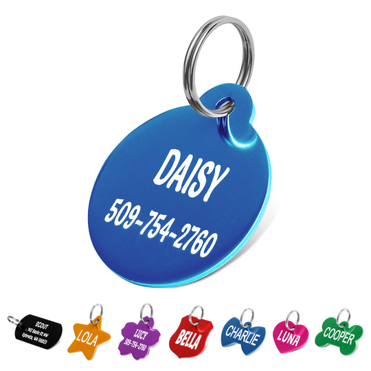 Round Pet ID Tags | Double Sided Engraving – GoTags