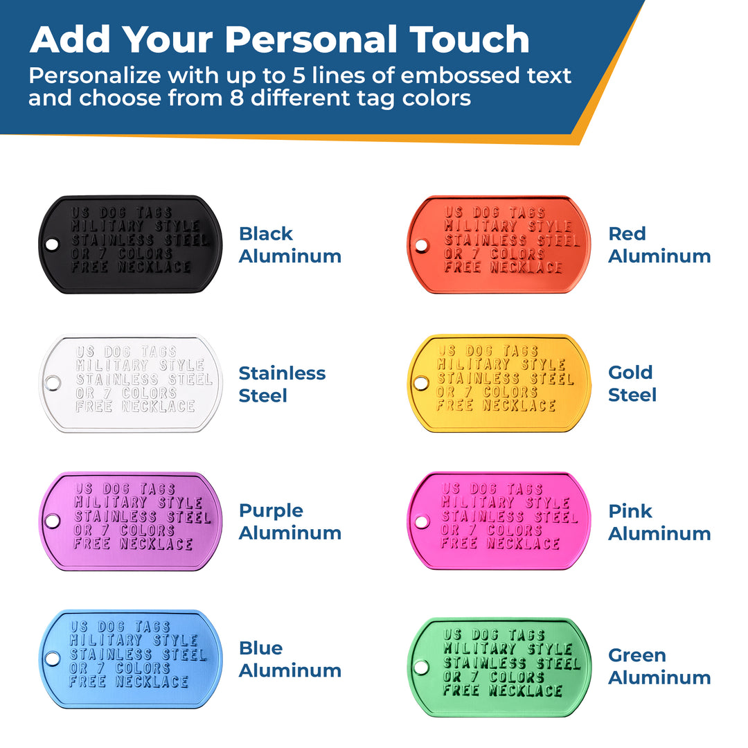 US Military Dog Tags | Custom Embossed – GoTags