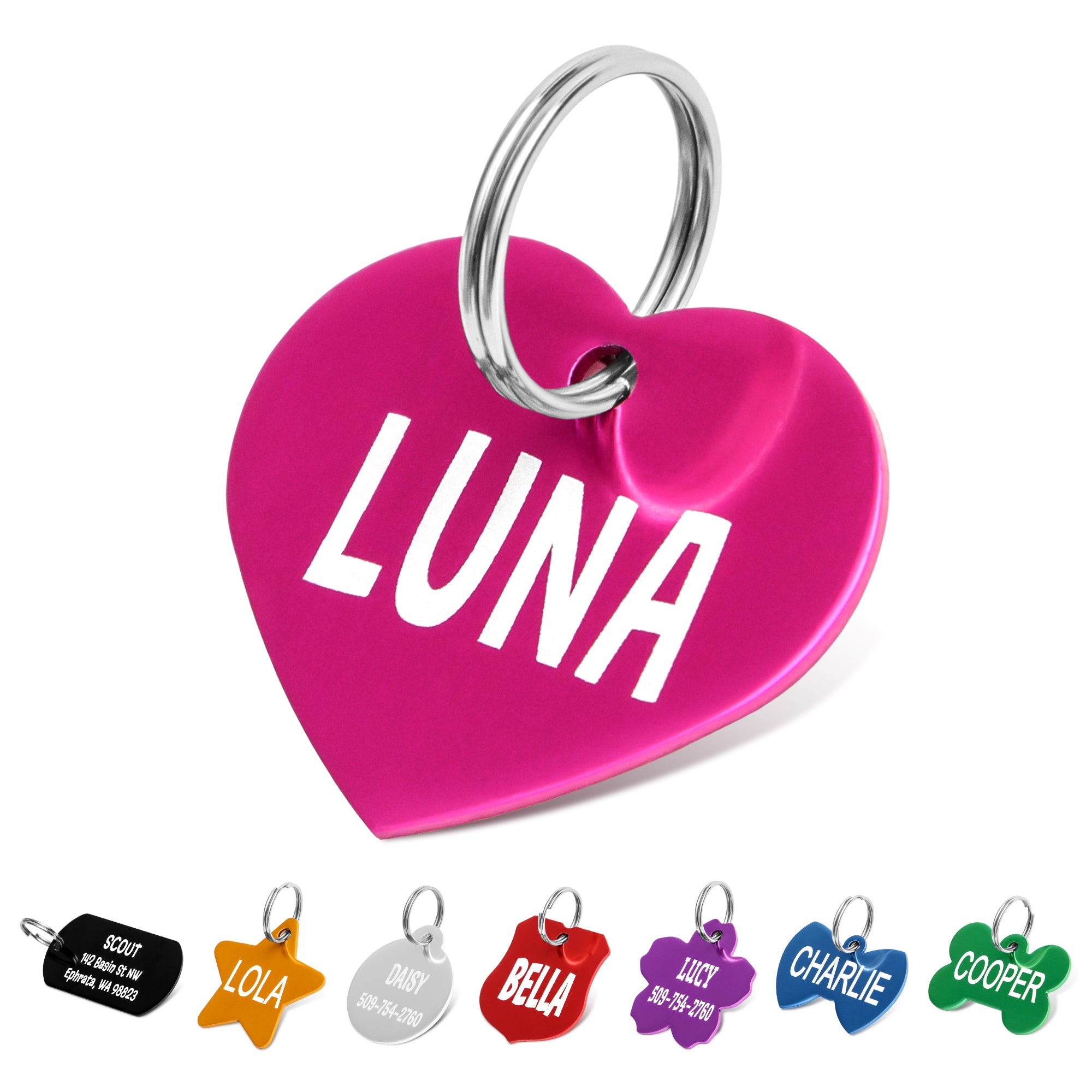 Heart Shaped Pet Tags in 8 Colors | Personalized – GoTags
