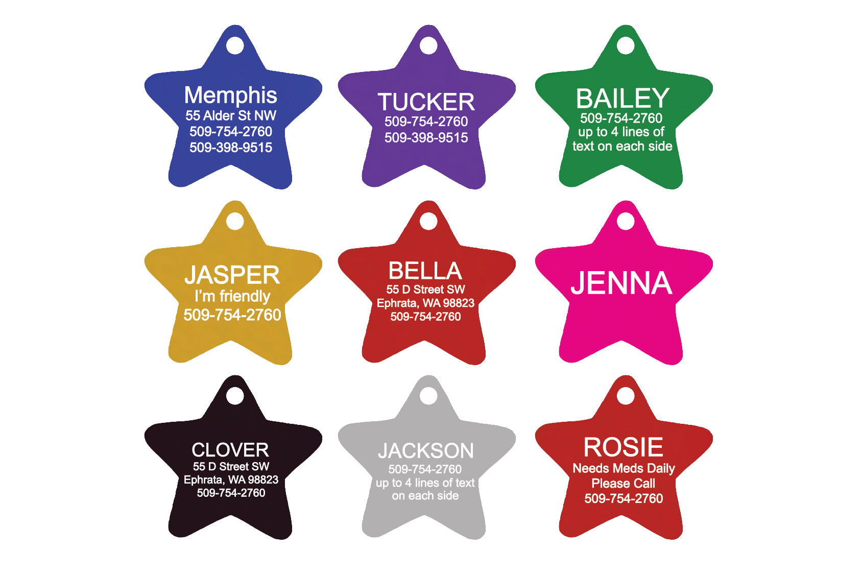 Star Shaped Dog Tags | 8 Vibrant Colors – GoTags