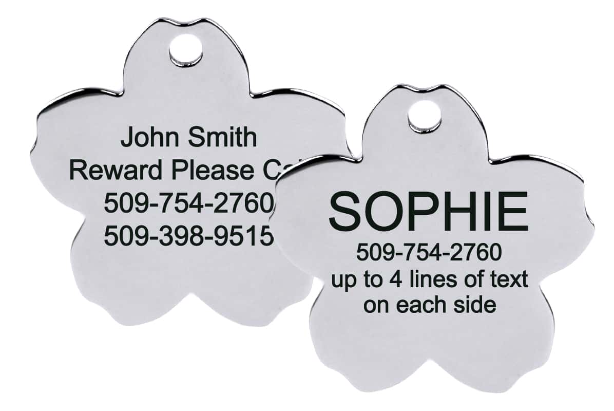 Flower Shaped Pet Tags in Stainless Steel | Engraved – GoTags