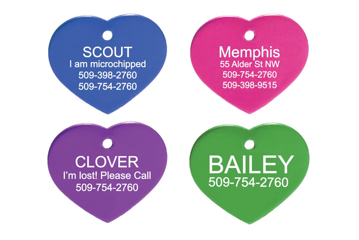 Heart Shaped Pet Tags in 8 Colors | Personalized – GoTags