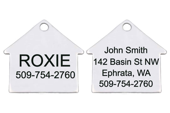 Dog House Shaped Pet Tags in Stainless Steel – GoTags