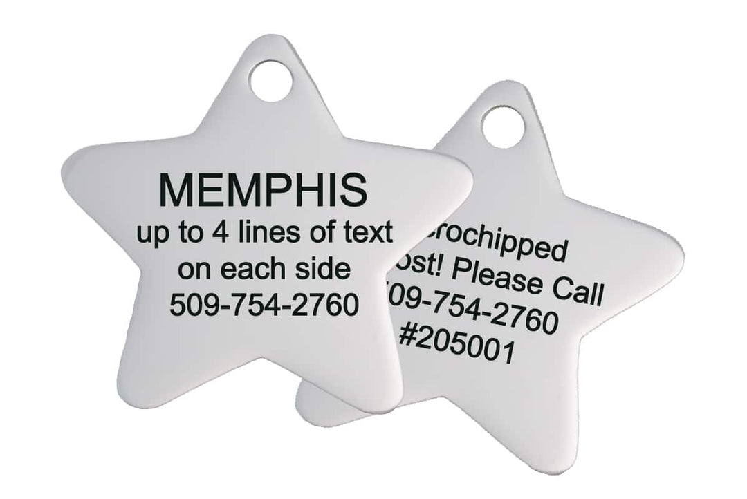 Star Shaped Pet Tags in Stainless Steel | Engraved – GoTags