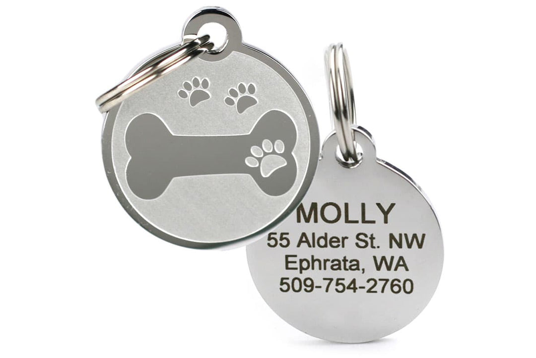 Dog Tag for Dogs with Bone Design | Engraved – GoTags
